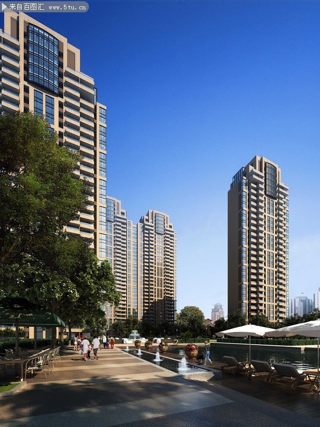 居住区 效果图 psd-PSD素材-百图汇设计素材